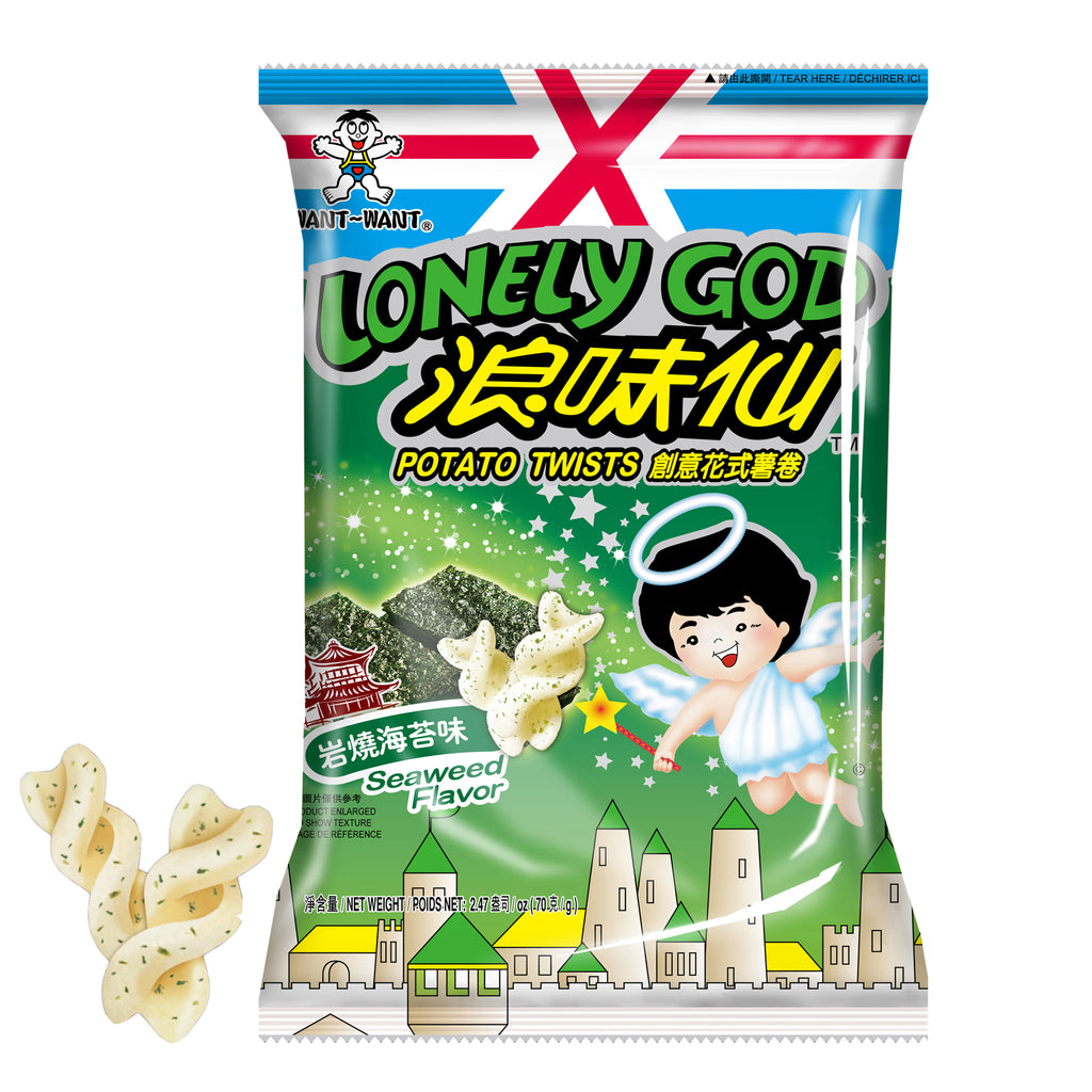 Lonely God Potato Twists, Seaweed Flavor(70g) – Want-Want North America